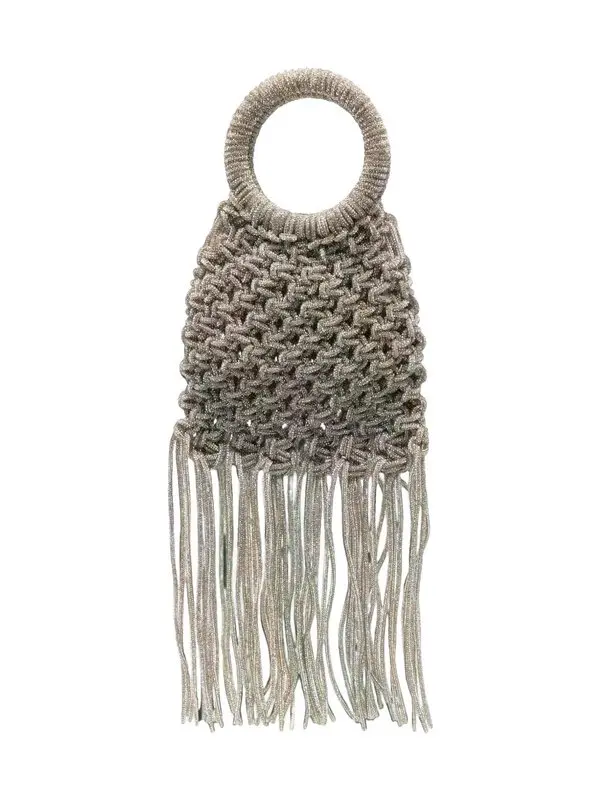 TWENTY FOURHAITCH Maronti Crystal-embellished Fringed Tote Bag - Silver