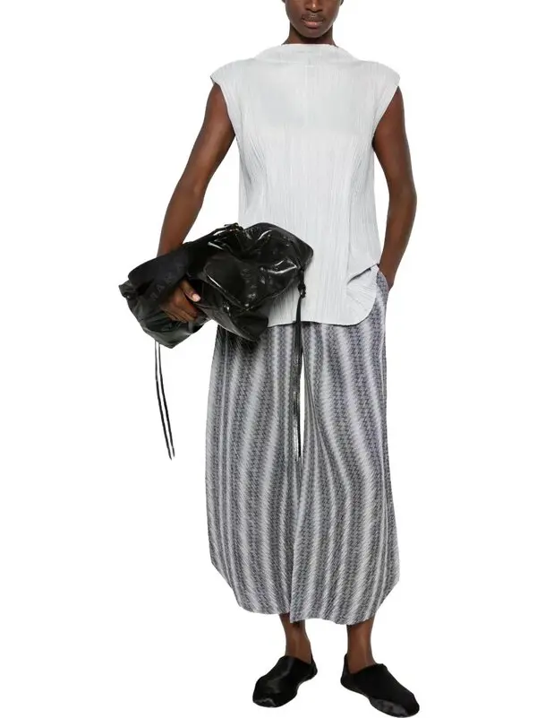 Issey Miyake Pleated Sleeveless Top - Grey