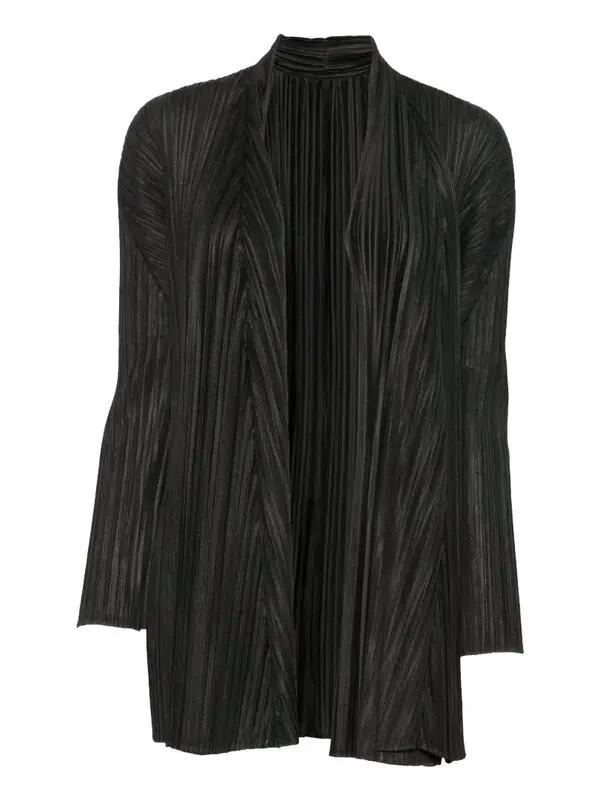 Issey Miyake Pleated Shawl-collar Jacket - Black