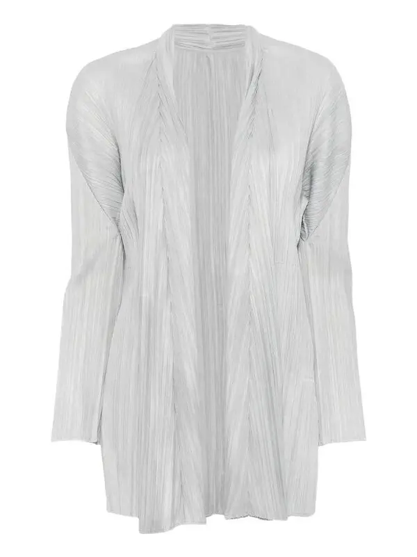 Issey Miyake Plissé-effect Open-front Jacket - Grey