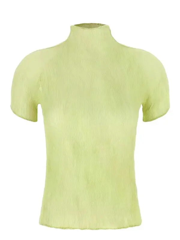 Issey Miyake Chiffon Twist 1 Pleated Blouse - Green