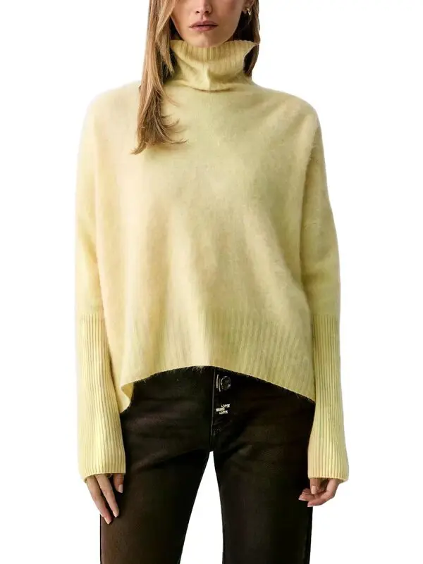 VICOLO Roll-neck Drop-shoulder Sweater - Yellow