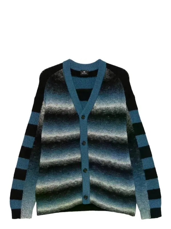 Paul Smith Striped Button-up Cardigan - Blue