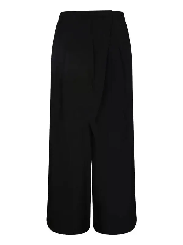 Issey Miyake Wrap-front Wide-leg Palazzo Pants - Black