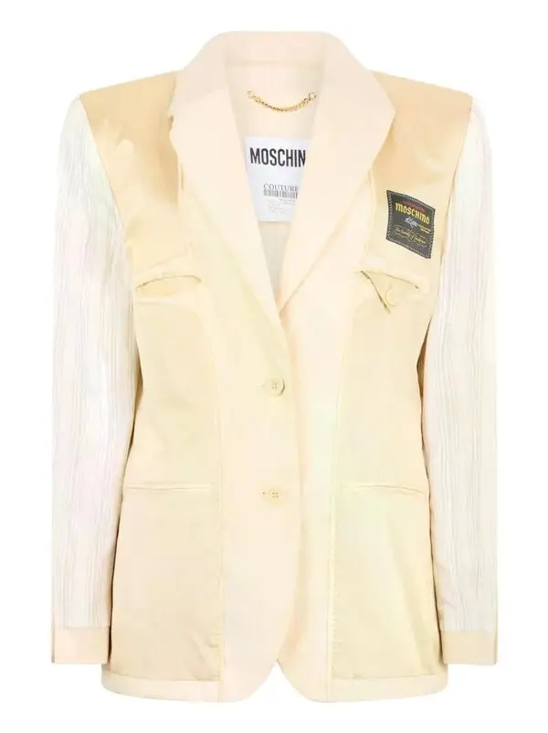Moschino Logo-patch Blazer - Neutrals