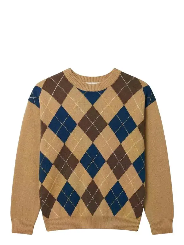 DUNST Argyle-intarsia Sweater - Neutrals