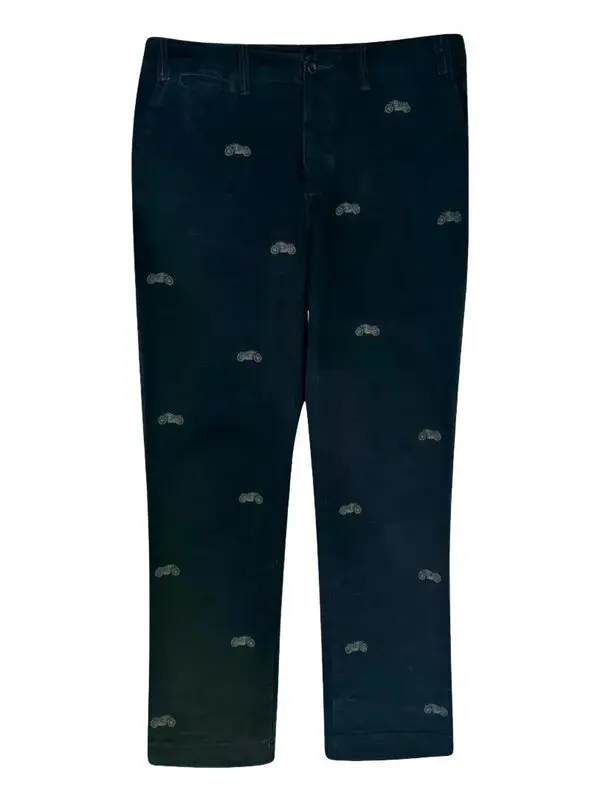 Ralph Lauren Motorcycle Embroidered Chino Trousers - Black