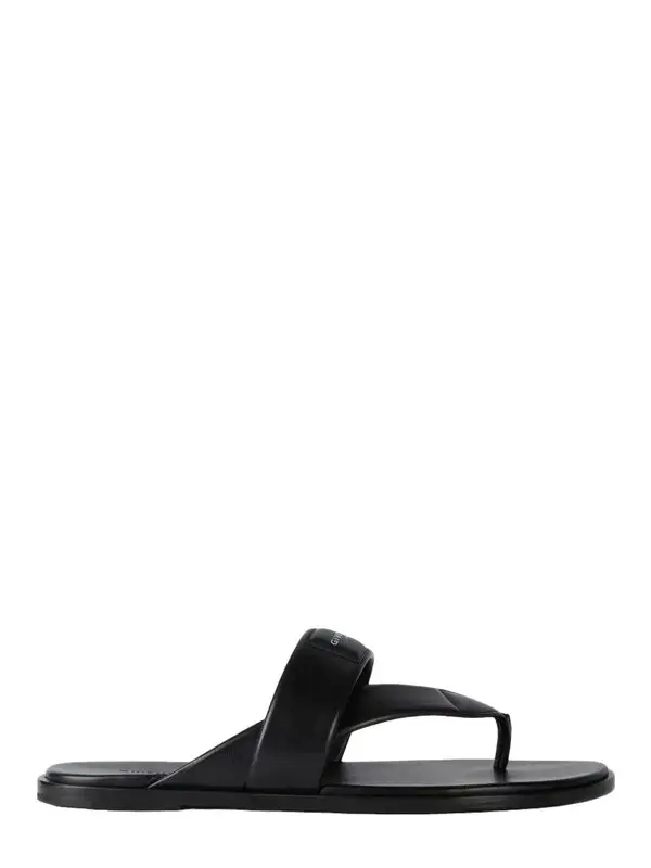Givenchy Bay Thongs In Leather - Black