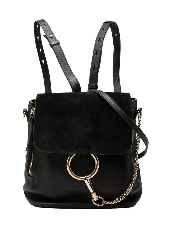 Chloé 2017 Medium Calfskin And Suede Faye Backpack - Black