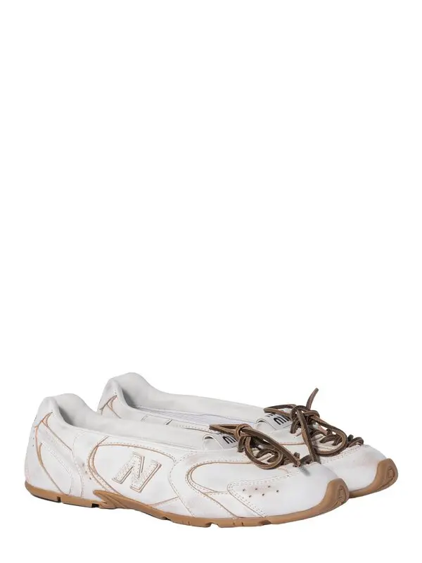 Miu Miu New Balance X 530 Sl Deco' Leather Ballerinas - White