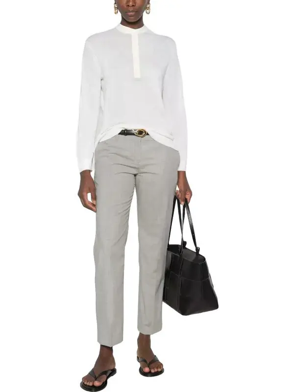 TOTEME Pressed-crease Tailored Wool Trousers - Grey