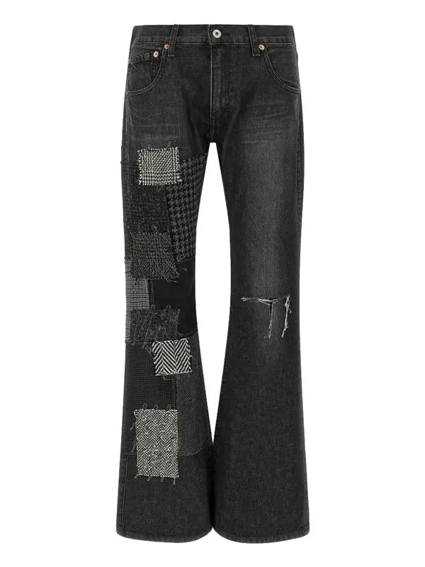 Junya Watanabe Patchwork Distressed Jeans - Black