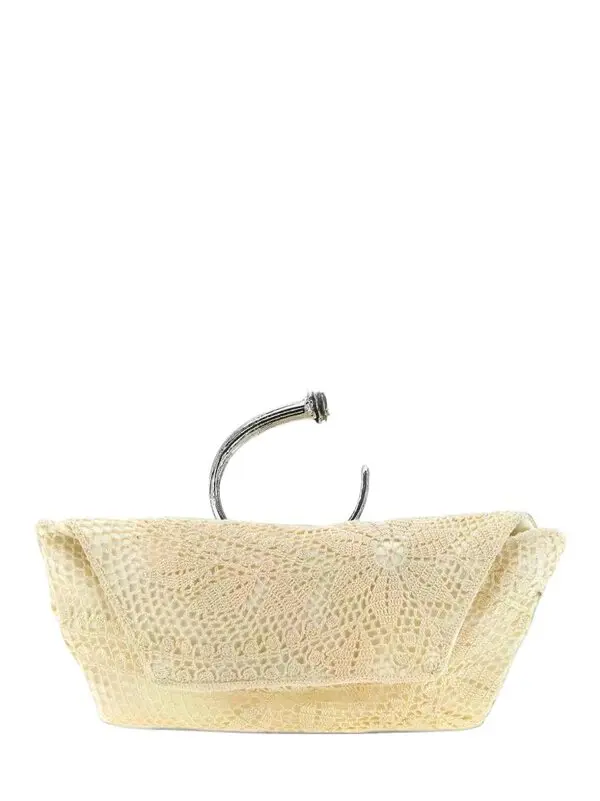 Magda Butrym Bracelet Crochet Sculptural-handle Clutch Bag - Neutrals