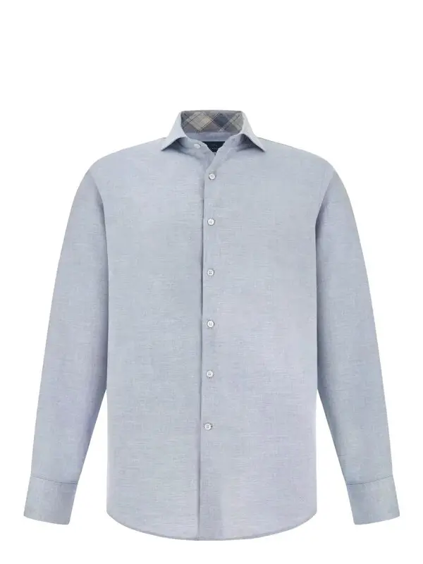 Paul & Shark Cotton Flannel-texture Shirt - Blue