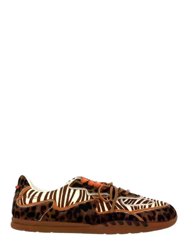 COLORS OF CALIFORNIA Yahi Animal-print Leather Sneakers - Brown