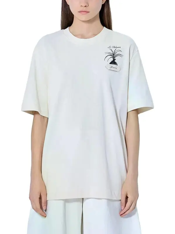 Jacquemus The Palmier Embroidered T-shirt - Neutrals