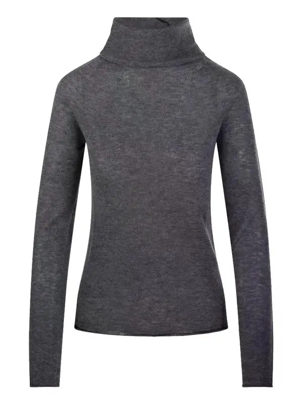 ROBERTO COLLINA Roll-neck Raglan-sleeve Sweater - Grey