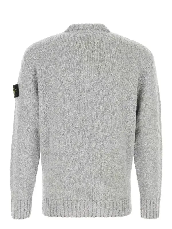 Stone Island Logo-patch Loose-fit Wool Sweater - Grey