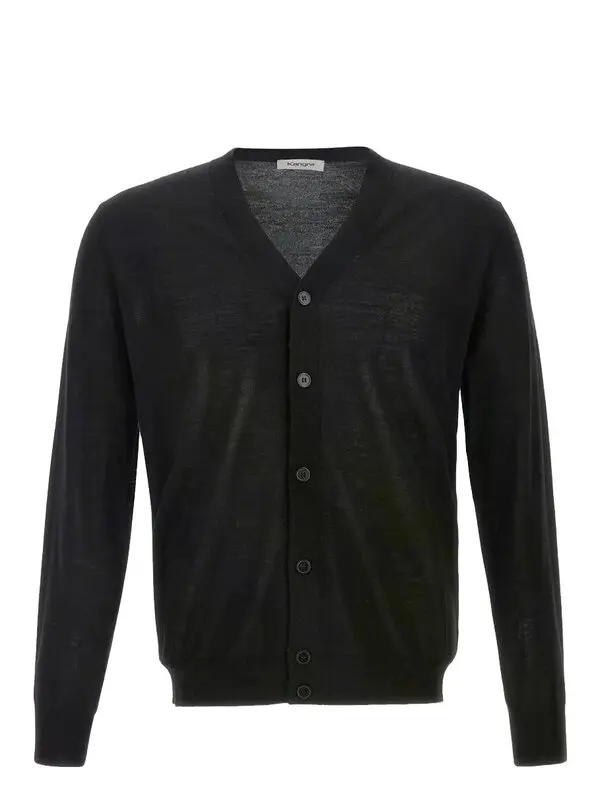 KANGRA V-neck Button-up Cardigan - Black