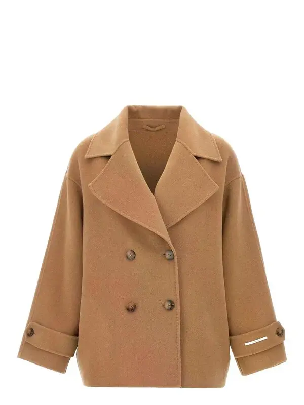 Marella Deserto Double-breasted Felted Coat - Neutrals