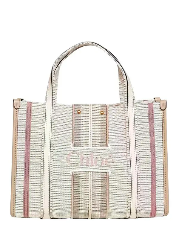 Chloé Woody Logo-embroidered Tote Bag - Neutrals