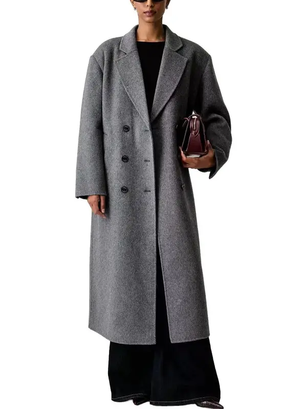 VICOLO Double-breasted Coat - Grey