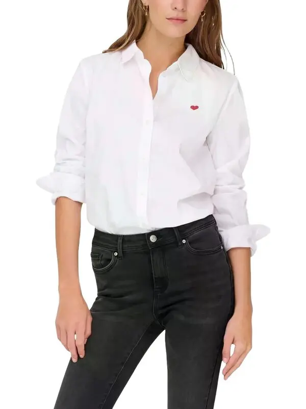 JACQUELINE DE YONG Heart-motif Button-down Shirt - White