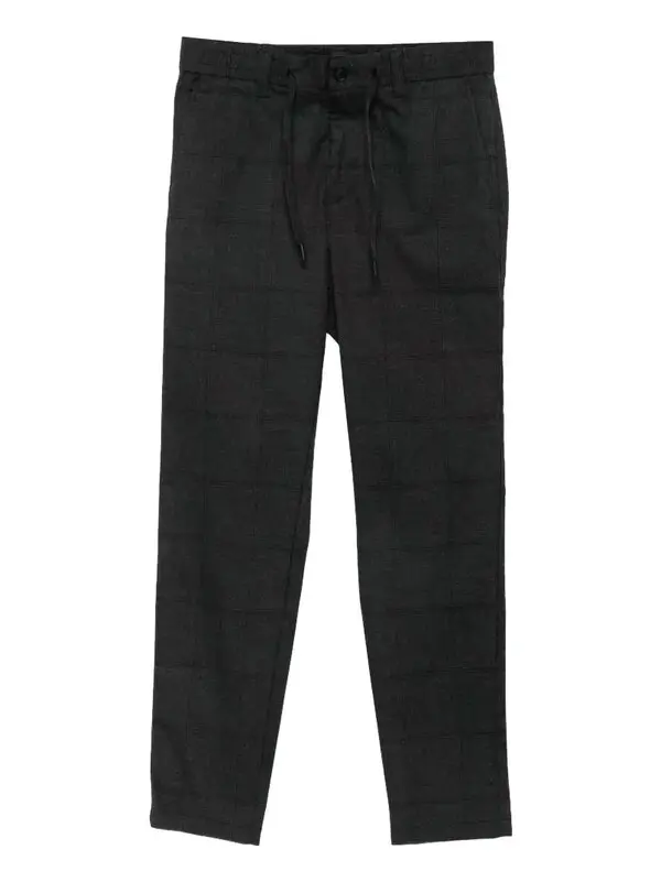 BOSS Check-pattern Drawstring Trousers - Grey