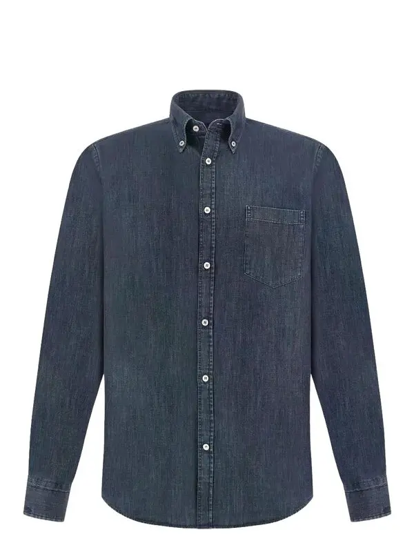 Paul & Shark Soffio Buttoned Denim Shirt - Blue