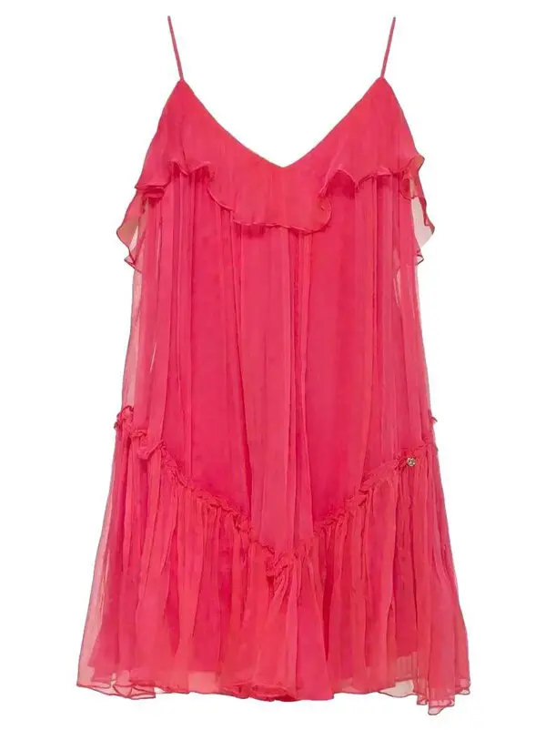 NISSA Open-back Silk Mini Dress - Pink