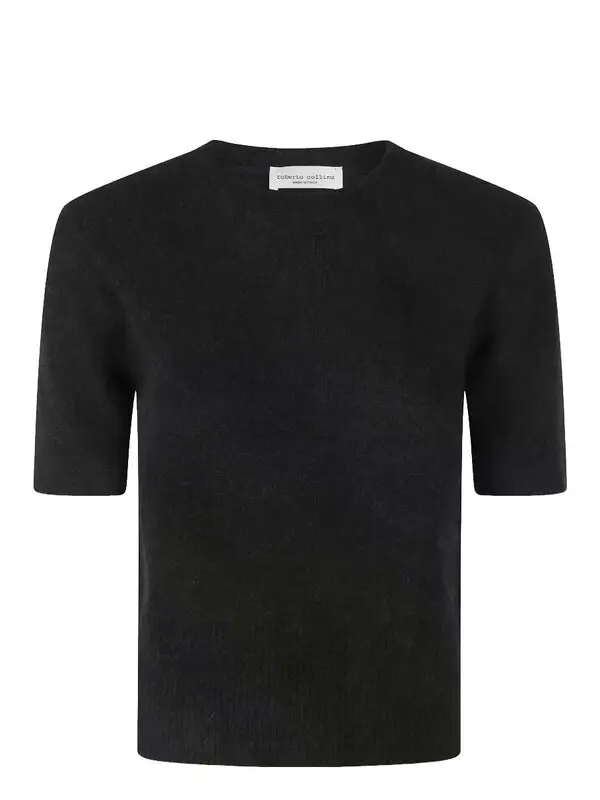 ROBERTO COLLINA Short-sleeve Crew-neck Top - Black