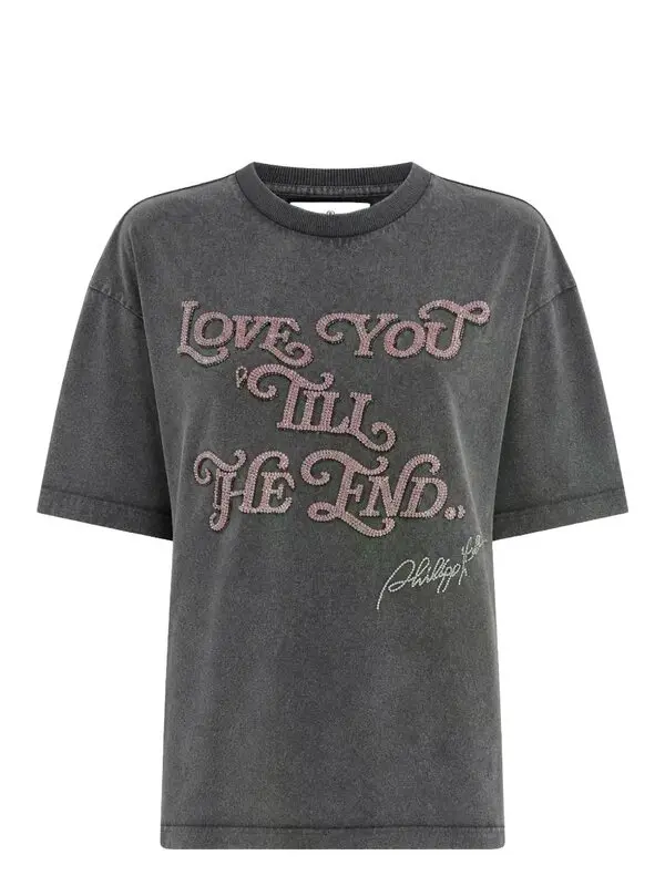 Philipp Plein Open-back T-shirt Dress Love Plein - Grey