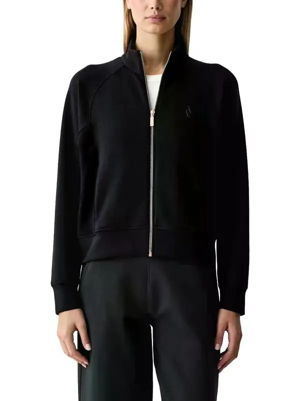 Sketchers Luxe Logo-embroidered Zip-up Sweater - Black