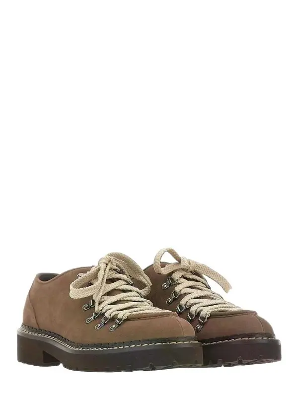 DOUCAL'S Suede Lug-sole Lace-up Derby Shoes - Brown