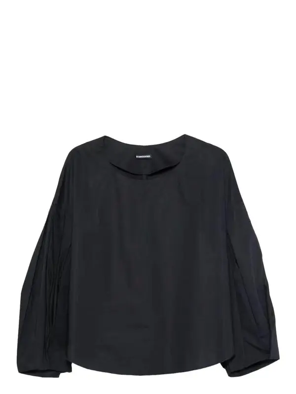 SUSANNE BOMMER Balloon-sleeve Boat-neck Top - Black