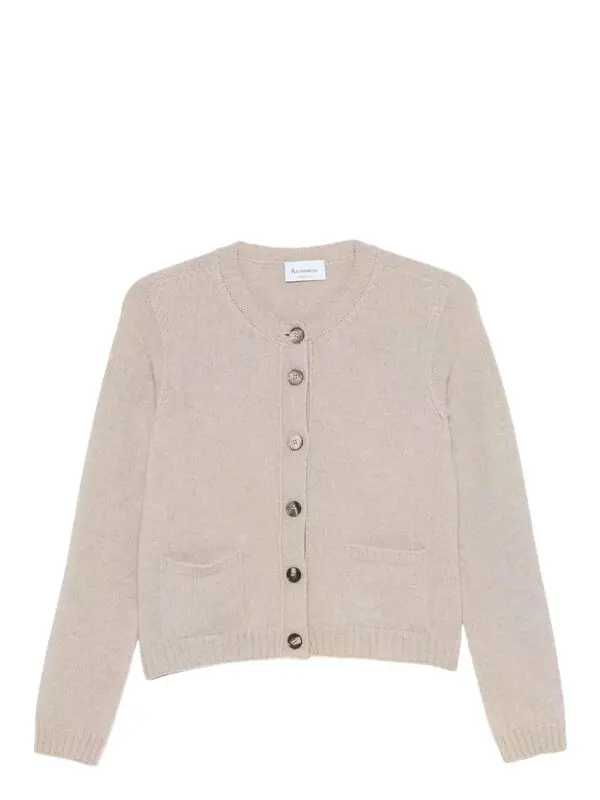 AROVESCIO Button-up Knitted Jacket - Neutrals