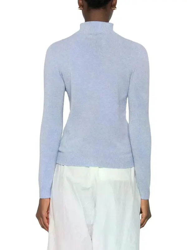 AROVESCIO High-neck Rib-trimmed Sweater - Blue