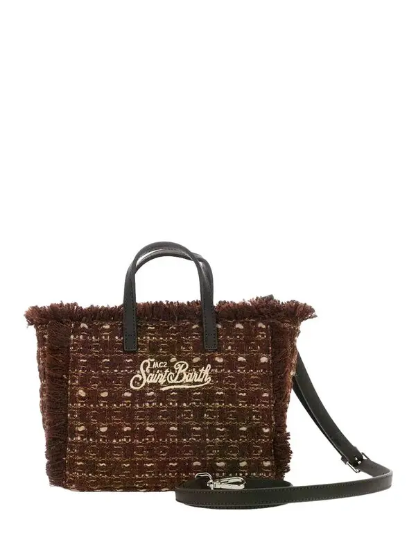 MC2 SAINT BARTH Mini Sequin-embellished Fringed Tote Bag - Brown
