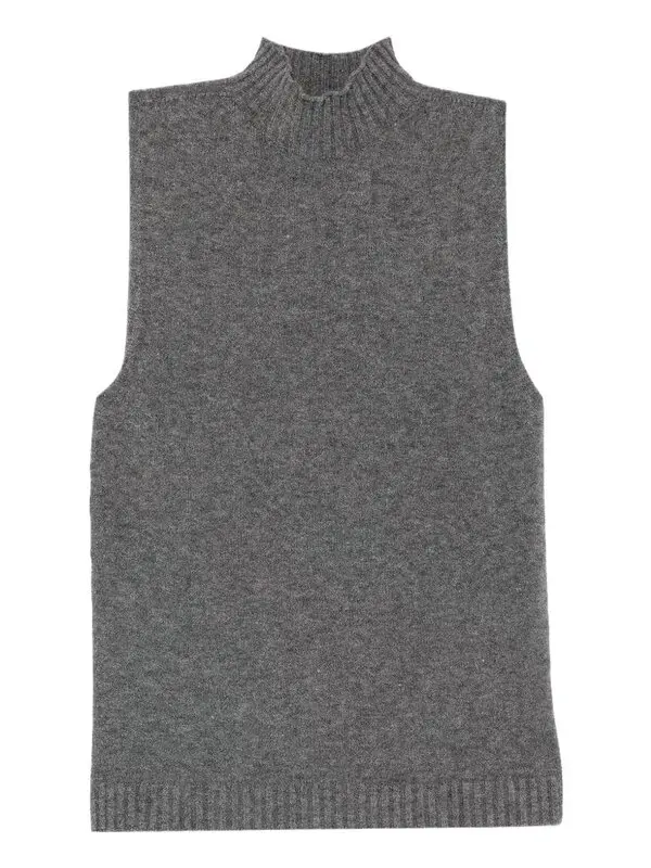 AROVESCIO High-neck Sleeveless Sweater - Grey