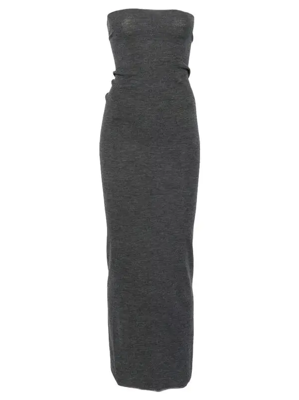 Soeur Lilia Strapless Midi Dress - Grey