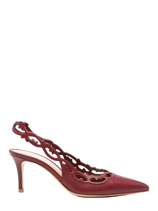 GIANVITO ROSSI Cut-out Slingback Heeled Pumps - Red