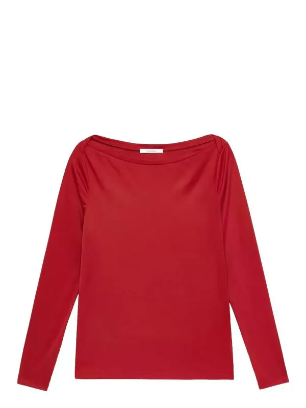 Malìparmi Plane Poly Long-sleeve Boat-neck T-shirt - Red