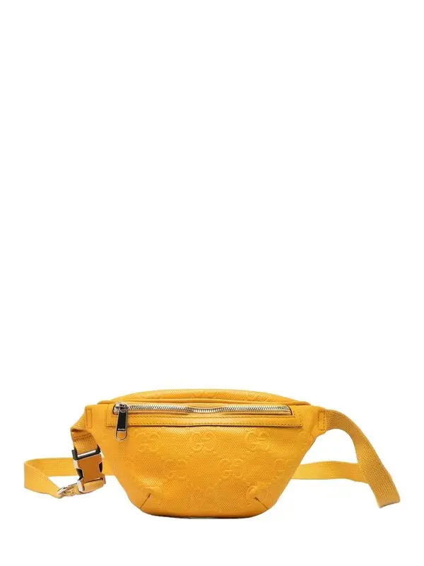 Gucci 2000-2015 Gg Embossed Perforated Calfskin Belt Bag - Yellow