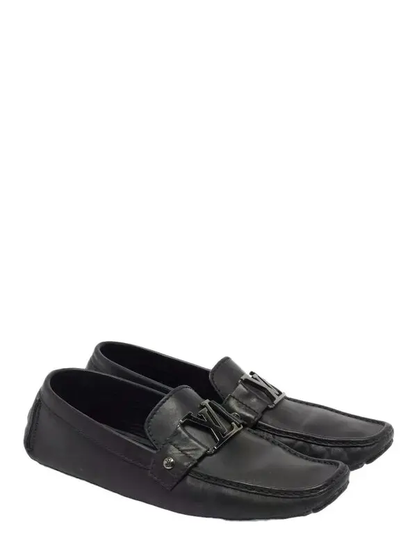 LOUIS VUITTON Monte Carlo Plaque Loafers - Black