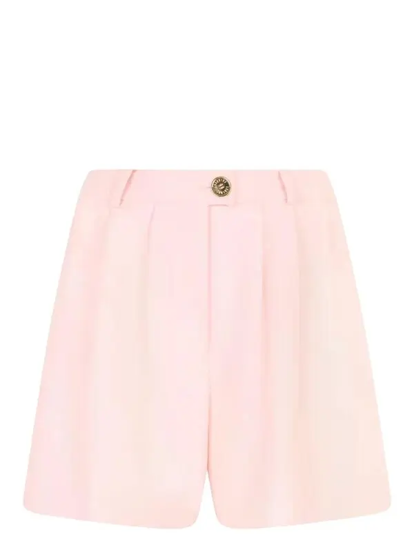 Moschino Pleated High-waisted Tailored Shorts - Pink