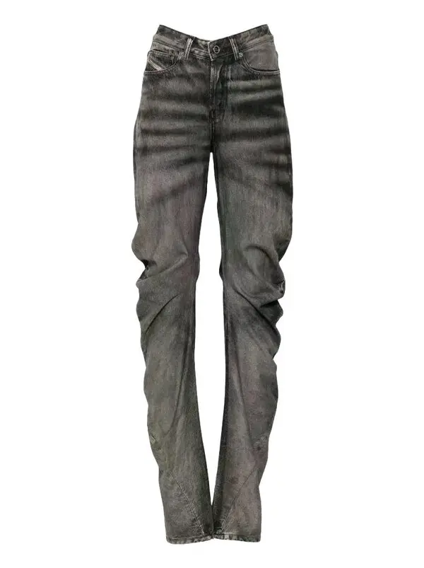 DIESEL® Faded-effect Panelled Jeans - Grey