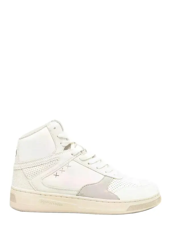 Scotch & Soda Panelled High-top Sneakers - White