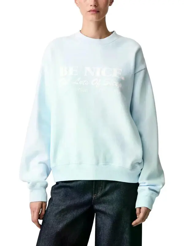 Sporty & Rich Be Nice Slogan-print Sweater - Blue
