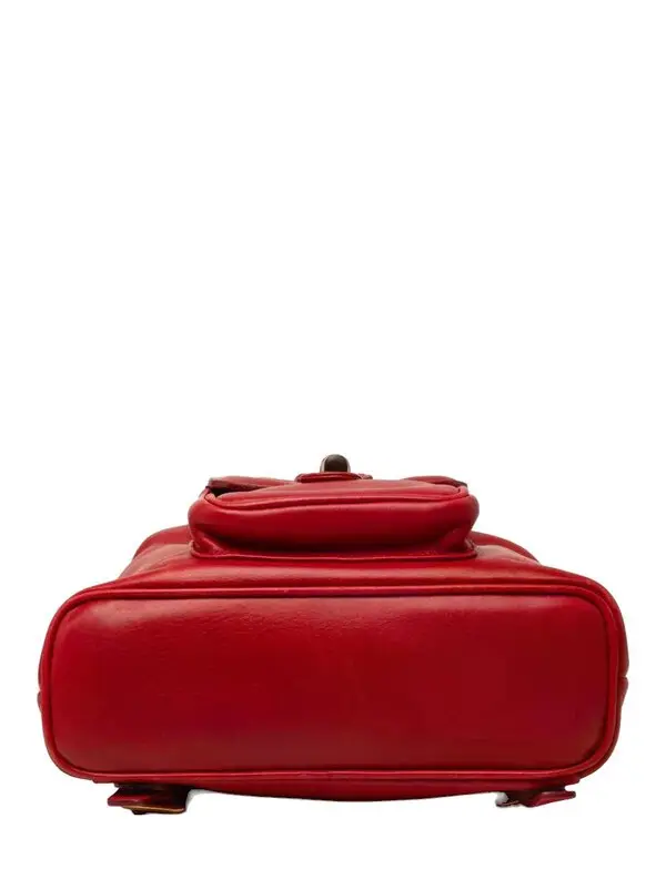 Gucci 20th Century Calfskin Bamboo Drawstring Backpack - Red