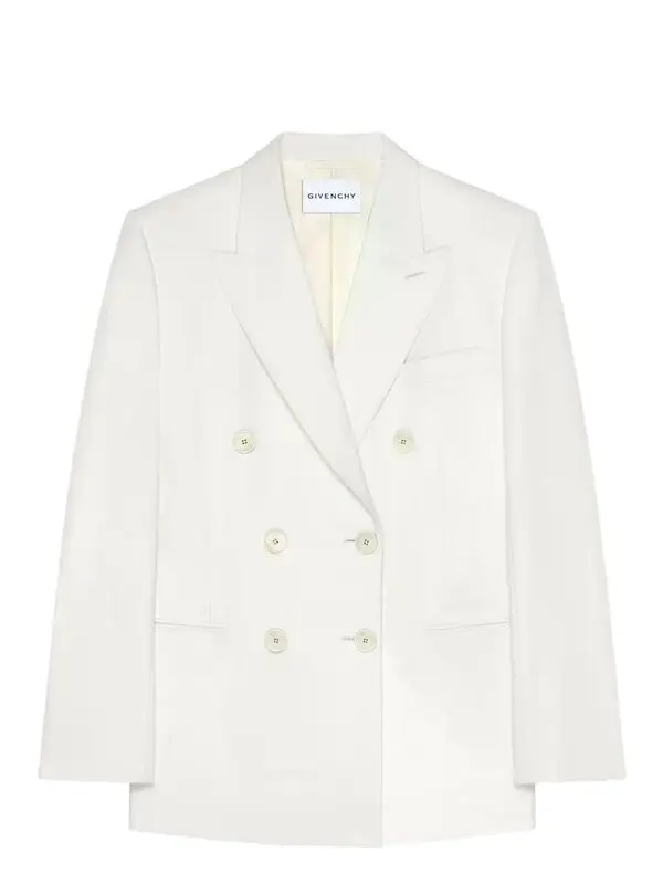 Givenchy Double-breasted Jacket In Wool And Mohair - White
